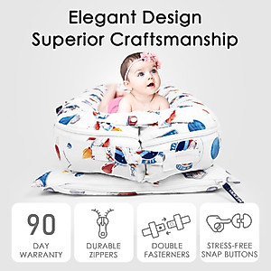 Infant Lounger Baby Nest Replacement Cover | Hypoallergenic | Premium | [Fits Dockatot Deluxe+] (Cover Only) (Driver Dinos)