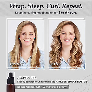 Bicico Heatless Hair Curling Headband for Women, No Heat Curl Ribbon for Overnight Waves and Curls - 8 Piece Set