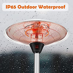 LHRIVER Electric Outdoor Patio Heater, 1500W Freestanding Infrared Heater with 2 Adjustable Switch Mode, Quiet Operation,Dust &Waterproof IP34 750W/1500W, Ideal for garden, Outdoor/Indoor Use