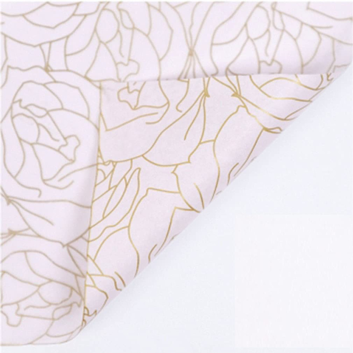 Flower Tissue Wrapping Paper Sheets Korean Bouquet Packaging Materials Rose Pattern Florist Supplies Shoes Clothes Cake Baking Packing Paper DIY Crafts 19.7x27.5 inches 28 Sheets (1 Gold Dust)