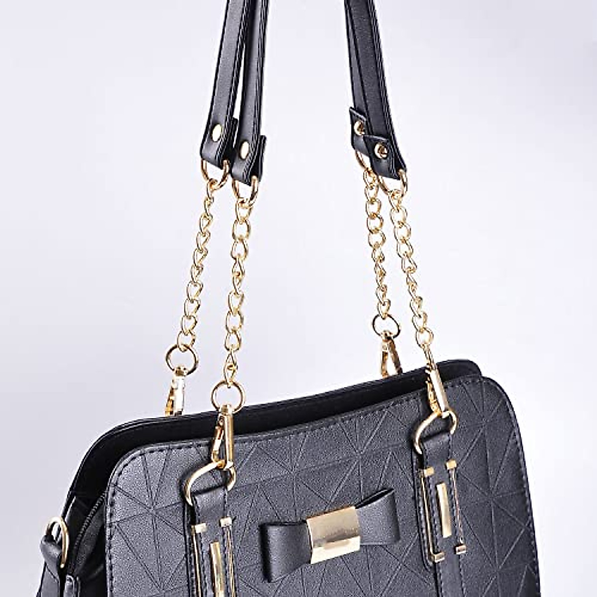 VanEnjoy 2PCS Microfiber Leather Purse Chain Handles Replacement for Shoulder Bag Handbag - 23.6x0.71(LxW) (Expresso-Gold Metal)