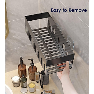 Solidhouse Shower Caddy, 2 Pack Shower Organizer Drill-Free Adhensive Shower Shelf for Inside Shower, Never Rust Aluminum Large Capacity Hold up to 40 Lbs for Bathroom Organization and Storage