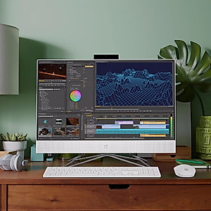 HP 2023 Newest 24'' FHD IPS All-in-One Desktop PC Intel 2-Core i3-1115G4 Intel UHD Graphics 16GB DDR4 RAM 1TB NVMe SSD WiFi AC BT RJ-45 HDMI Webcam Speaker Windows 11 White w/RE USB Drive