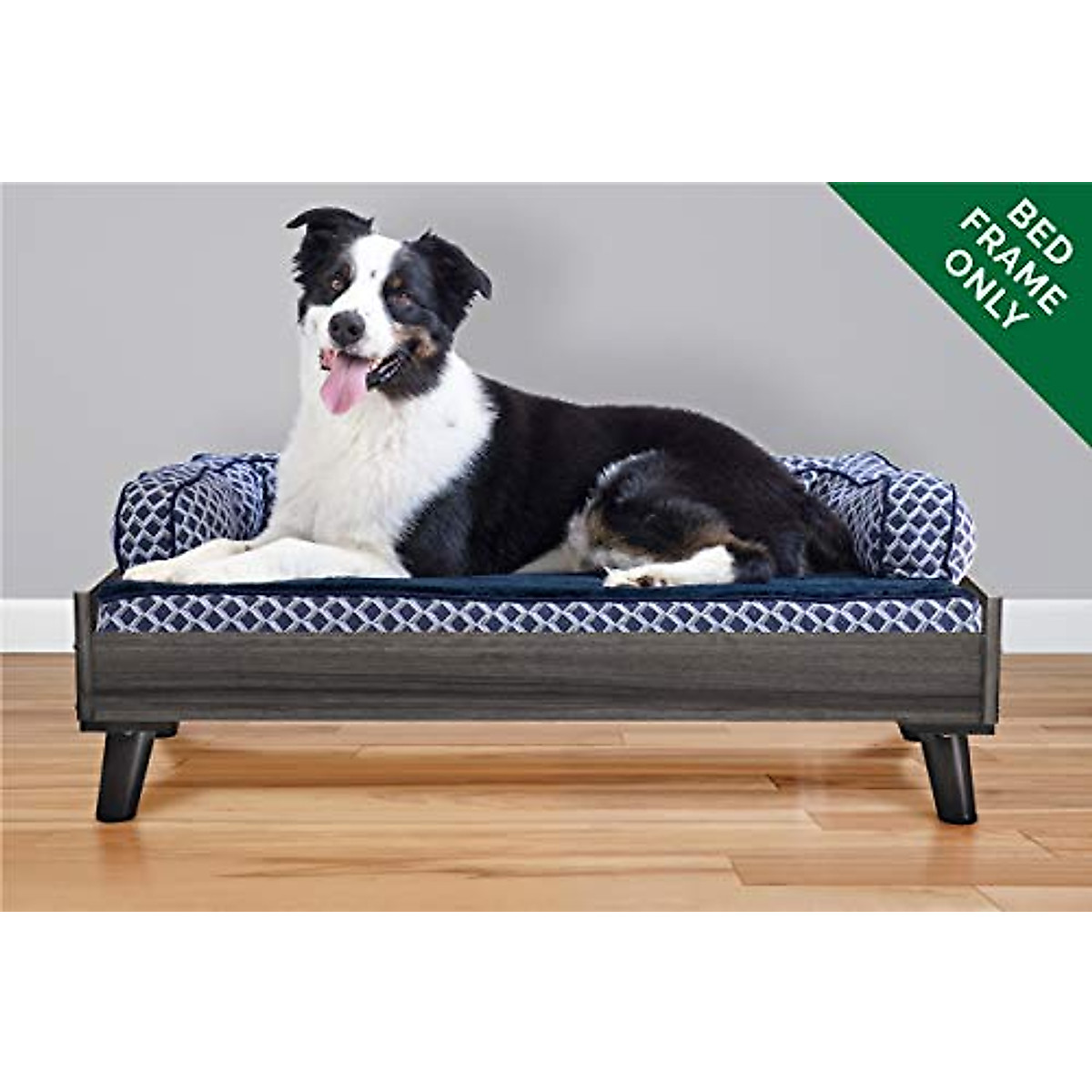 Furhaven Large Mid-Century Modern Style Elevated Dog Bed Frame - Gray Wash, Large