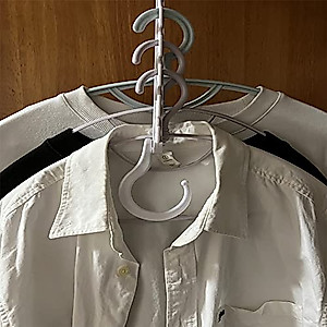 50 pcs Space Saving Hangers and Clothes Hanger Connector Hooks, BOSOIRSOU 10 pcs Sturdy Plastic Magic Hangers and 40 pcs Smart Closet Space Saver Closet Clothes Organizer