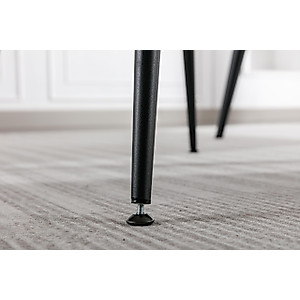 INMOZATA Dining Chairs Set of 2, Modern Woven Dining Room Chairs, Upholstered Kitchen Chairs, Velvet Dining Chair with Black Metal Legs,Ivory