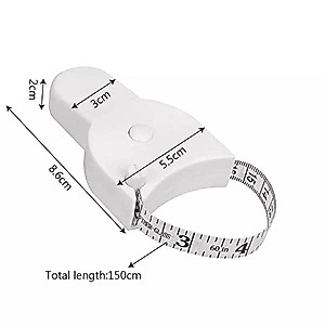 Body Tape Measure, Automatic Retractable Tape Measure, Portable Measuring Tape, Arm Chest, Waist Measurement Tape, Plan Tape Measure.(White)