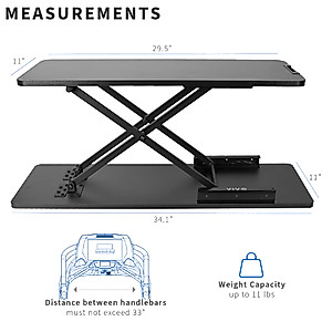 VIVO Universal Treadmill Desk Riser, Height Adjustable Platform for Notebooks, Tablets, Laptops, and More, Workstation for Treadmill Handlebars up to 33 inches, Stand-TDML3