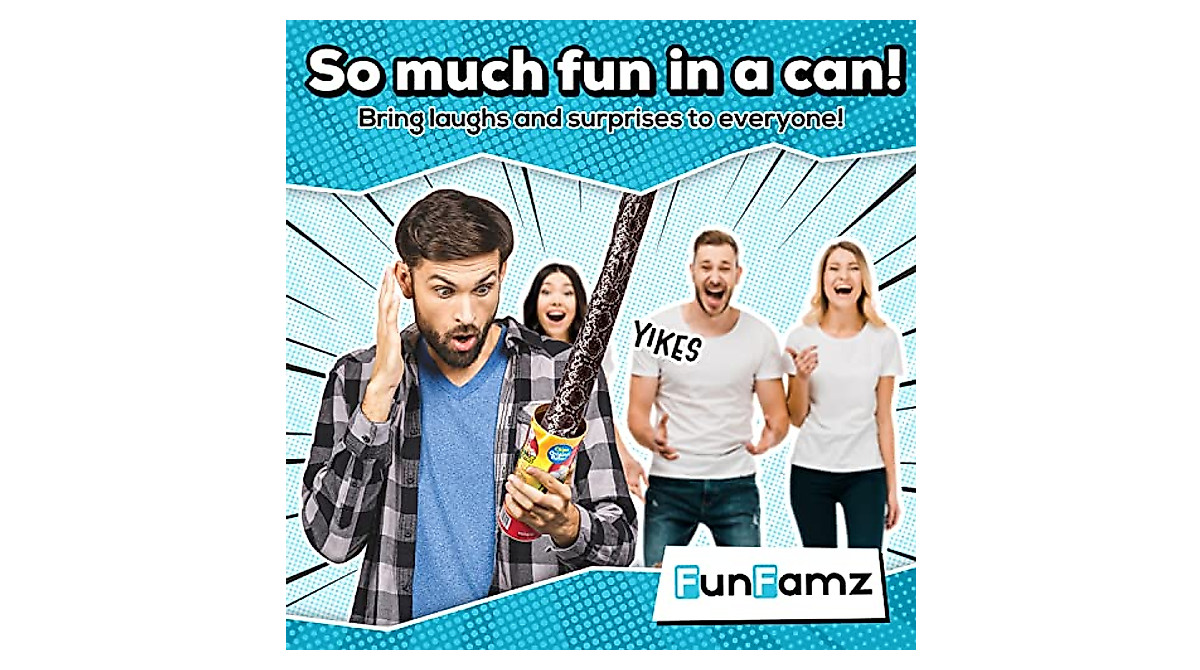 FunFamz Snake in a Can Prank - Hilarious Kids & Adults Gag Toy