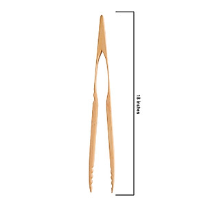 Redecker Oiled Beechwood Grill Tongs, 100% Handmade BBQ Tongs with Ergonomic Grip, Heat-safe, 18-inches, Made in Germany