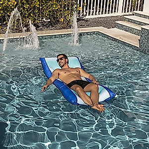 Big Joe Kona No Inflation Needed Pool Lounger with Headrest, Fade Aqua Double Sided Mesh, 5.5ft Big