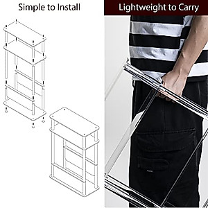 HMYHUM Acrylic Narrow End Table for Small Spaces with Magazine Holder, Slim Side Small Nightstand/Bedside Table for Living Room, Bedroom, 3 Tier, 15.7" L x 7" W x 23" H, Clear