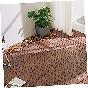 Yardwe Wooden Plastic Floor Deck Boards Moisture-Resistant Fireproof Splicing Floor for Homes