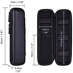 Hard Pencil Case for Executive Fountain Pen, Ballpoint Pen, Stylus Touch Pen, Headphone Data Cable Accessory PU Storage Box(Black)
