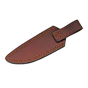 Szco Supplies 8" Orange Twisted Wood Exotic Hunting Knife with Sheath