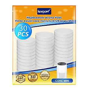 KEEPOW 30 Pack Aroma Pads Refills Compatible with LEVOIT Core Mini/LV-H128 Air Purifier, Essential Oil Pads Replacement Aromatherapy Refill Pads