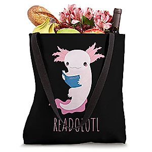 AXOLOTL reading a book | READOLOTL Book Worm Axolotl Tote Bag