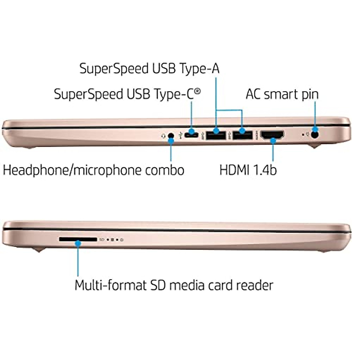 HP 14" Chromebook for Student and Business, HD Thin and Light Chromebook Laptop, Intel Celeron N4120, 16GB RAM, 192GB Storage (64GB eMMC+5ave 128GB Flash Memory), HDMI, Wi-Fi, Chrome Os, Rose Gold