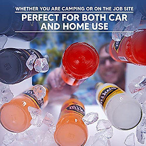 Portable Refrigerator Freezer - 3-in-1 Car Cooler - 35L/37 Quart Capacity Blue Portable Cooler w/Dual Freezer - Strong Compressor Car Refrigerator for Travel, RV Camping, Boats, & Outdoors (-4℉ ~68℉)