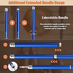 WenCrew Carbide Tipped Wood Turning Tools Set, 2023 Upgrade Carbide Lathe Tools for Woodturning, Lathe Rougher Finisher Swan Neck Hollowing Tools with Extendable Shafts