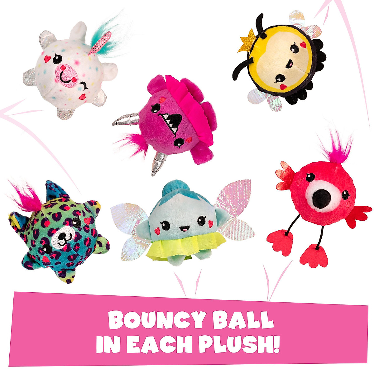 Plush Crush - Series 3 - Puzzle Ball (3-Pack), Surprise Collectible Character Bouncy Ball Plush Toy, Blind Bag by Scentco