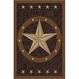 Furnish my Place 800 Texas Star Cowboy Area Kids Rug for Playroom, Bathroom & Kindergarten Classroom, Floor Mat, Texas Western Star Rustic, Multicolor (2'2"x8')