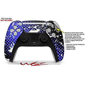 WraptorSkinz Skin Wrap compatible with Sony PS5 DualSense Controller Halftone Splatter White Blue (CONTROLLER NOT INCLUDED)