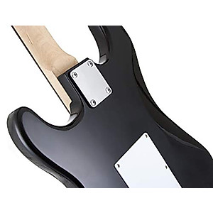 RockJam RJEG02 6 String Electric Guitar Beginner Kit with 10-Watt Amp, Gig Bag & Accessories-Black, Right, (RJEG02-SK-BK)