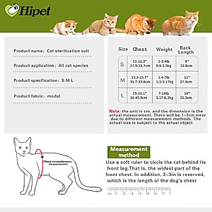 hipet Cat Surgery Recovery Suit for Abdominal Woundsor or Skin Diseases,Substitute E-Collar & Cone,Cat Onesie After Surgery Wear Anti Licking