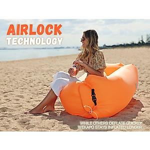 WEKAPO Inflatable Lounger Air Sofa Hammock-Portable,Water Proof& Anti-Air Leaking Design-Ideal Couch for Backyard Lakeside Beach Traveling Camping Picnics & Music Festivals