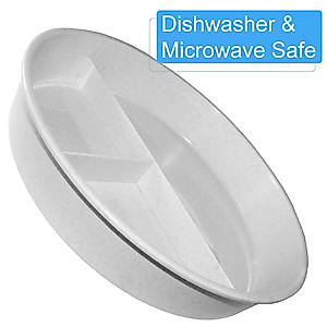 Rehabilitation Advantage High Sided Partitioned Dish with Lid, Gray (Pack of 2)
