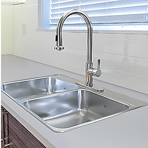 KINDRED CDLA3322-7-1N Creemore 33-in LR x 22-in FB x 7-in DP Drop In Double Bowl 1-Hole Stainless Steel Kitchen Sink, 33" x 22"