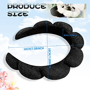PASNOWFU Sponge Spa Headband For Women, Big Spa Hairband For Washing Face, Face Skincare Makeup Headband, No Slip Thick Hair Hoop For Spa For Makeup Removal, Black
