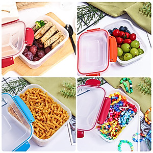 Moretoes 10pcs Food Storage Containers with Lids (5 Snap Lids & 5 Nestable Containers), Plastic Airtight Stackable Leakproof Freezer Storage Containers for Kitchen, Refrigerator Organization