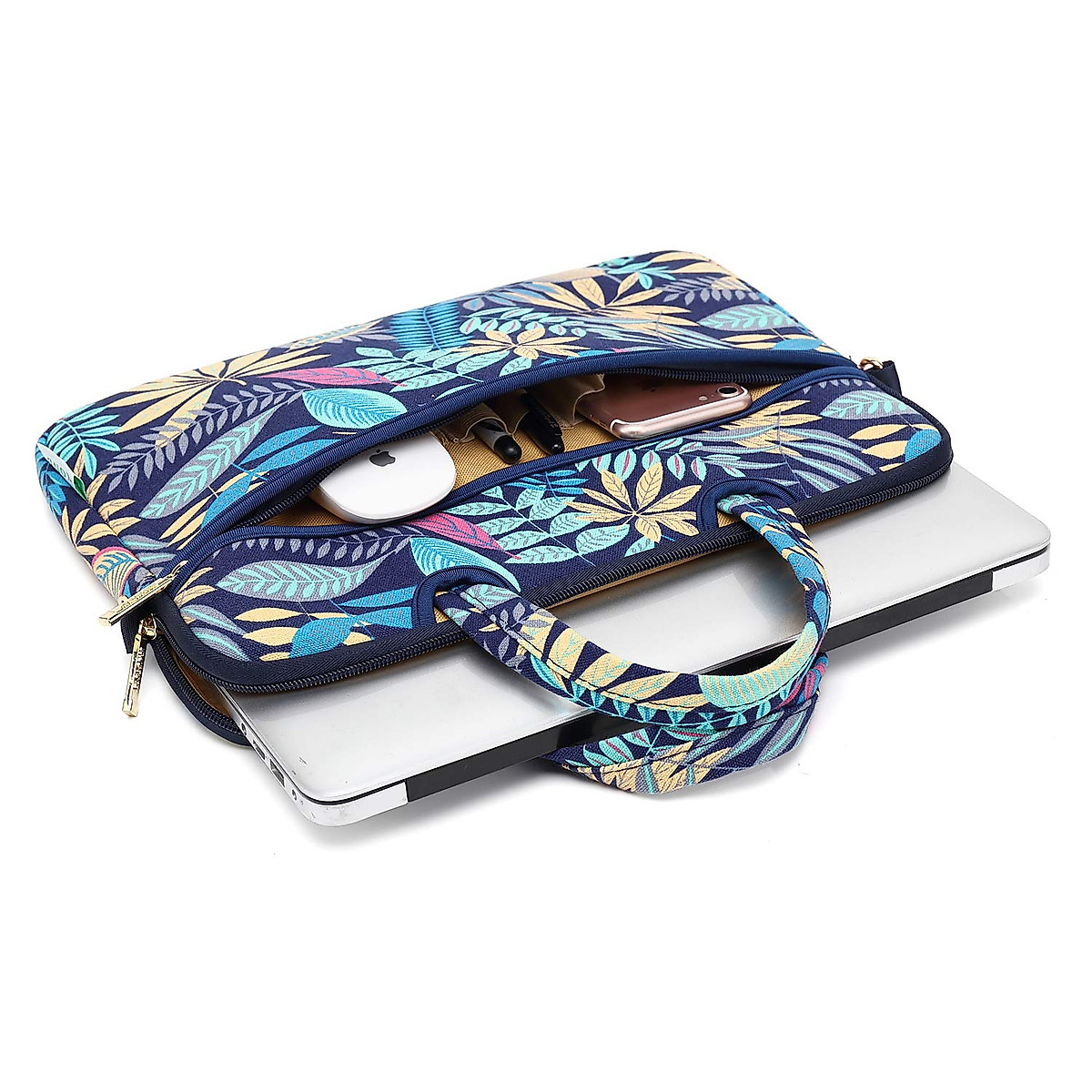 kayond Forest Series Bule Patten Waterproof Laptop Shoulder Messenger Bag Case Sleeve for 12 Inch 13.3 Inch Laptop