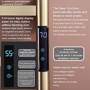 Bathroom Wall Heater,The top can be Folded 90°,Wall Mounted Towel Rack,304 Stainless Steel Heated Towel Rail,Bathroom Wall Mounted Towel Rack,Suitable for Bathroom, Kitchen (Color : Black)