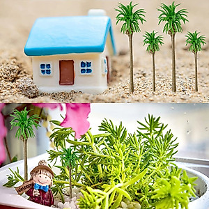 12PCS Model Coconut Palm Tree, Mini Scenery Model Tree for Train Railway Scenery, Diorama, Cake Topper, Miniature Garden, Plant Pots Bonsai Craft, Micro Landscape Sandbox