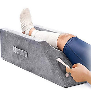 LightEase Memory Foam Leg Support and Elevation Pillow w/Dual Handles for Surgery, Injury, or Rest