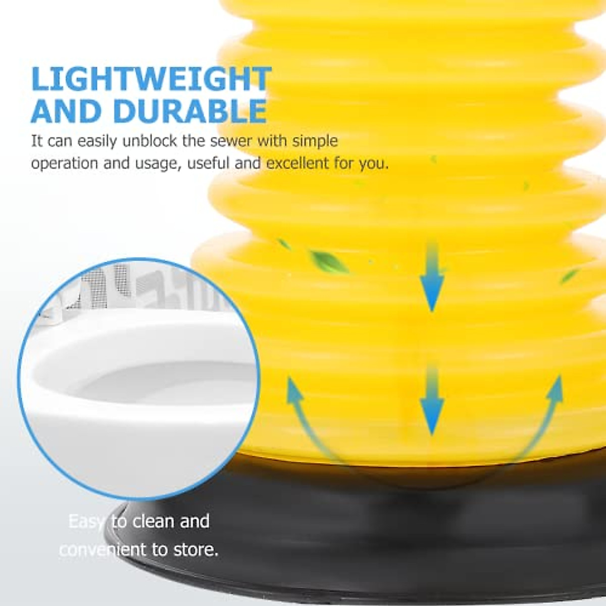 VILLCASE Mini Sink Plunger with Ergonomic Handle, Kitchen Drain Plunger, 4.2 x 4.2 x 7, Suction Power to Unclog Slow Sinks, Drains, Tubs, Showers, Yellow 2- pack