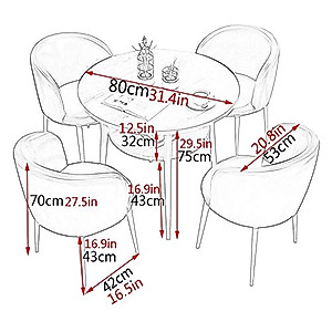 Leisure Table and Chair Set Office Conference Room Business Negotiation Reception 90cm Square Table Home Living Room (Color : Blue) (Color : Peacock Blue)