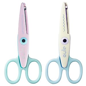 Scissors for Crafting (2-Pack)-Decorative Pattern Edge Craft Scissors,Fancy Scissors,Pattern Scissors,Suitable for Fun DIY Scrapbooking Crafting Projects for Kids Adults(Beige+Pink)