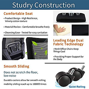 Payhere Executive Task Ergonomic Desk Home Computer Gaming Office Chair Mesh Working Chair with Mid-Back Lumbar Support Armrest Modern Adjustable Swivel Rolling Desk Chair for Women Men, Black