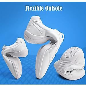 kkdom Adult & Youth White Cheerleading Shoe Athletic Dance Shoes Tennis Sneakers Sport Training Cheer Shoes White US Size 4.5/EU Size 35