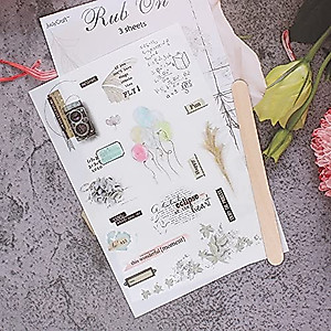 KSCRAFT Rub On Transfer Sticker Scrapbook Sticker Journal Sticker for Adult Sticker of Sewing Handicraft Decor Sticker for Card Making Diary Album DIY Art and Craft