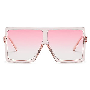 GRFISIA Square Oversized Sunglasses for Women Men Flat Top Fashion Shades