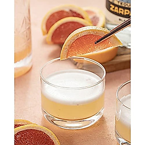 Viski Crystal Negroni Tumblers, Stylish Lowball Cocktail Glasses Set of 2 - Premium Crystal Glass Gift Set for Whiskey, Double Old Fashioned, Bourbon and Cocktails, 8 oz