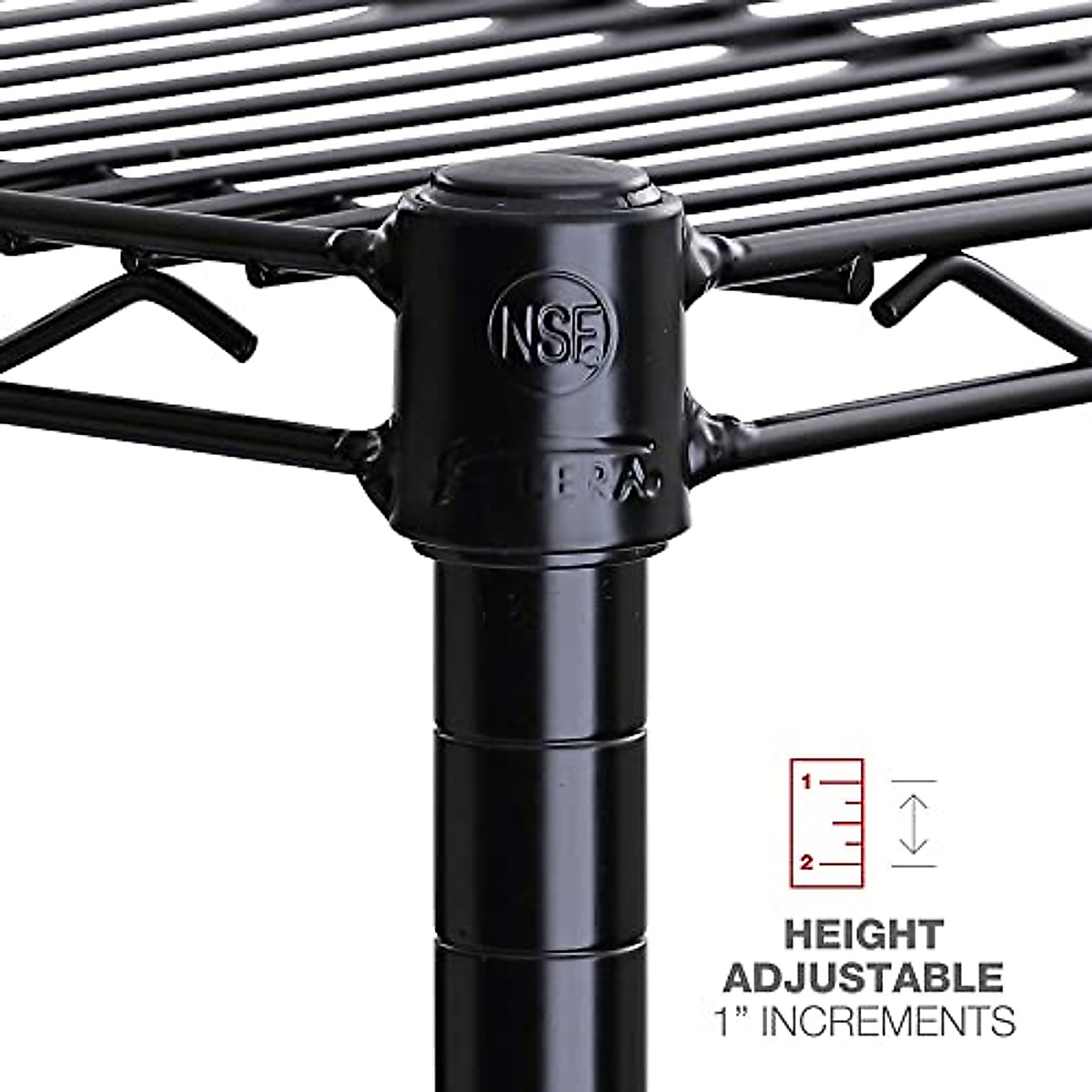 Alera NSF Certified 6-Shelf Wire Shelving Kit, 48w x 18d x 72h, Black