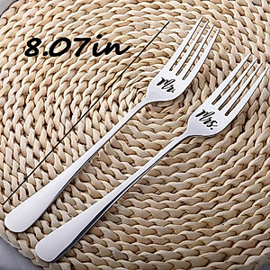 Anniversary Wedding Gifts for Couples Bride and Groom Fork Set Gift for Husband Wife Bridal Shower Housewarming Gifts for Women Men Him Her Newlywed Christmas Gift for Mr and Mrs Forks