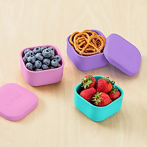 Omie OmieBox Silicone Leakproof Snack Containers To Go, Food Storage Containers with Lid - BPA Free, Airtight, Dishwasher and Freezer Safe, Oven Safe - 9.4 ounces