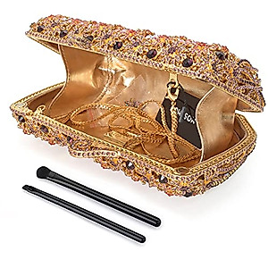 MOSSMON Flower Crystal Evening Clutch Bag Elegant Bride Wedding Party Purse for Women